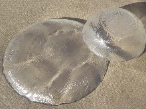 Arcoroc Fleur french kitchen glass dishes, clear glass flower plates ...