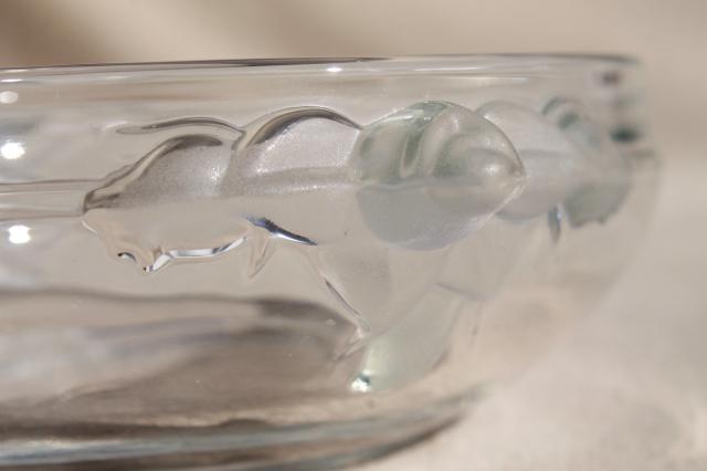 Mikasa Satin Rose Clear Frosted Glass Fruit Dishes Or Salad Bowls Set Of 8