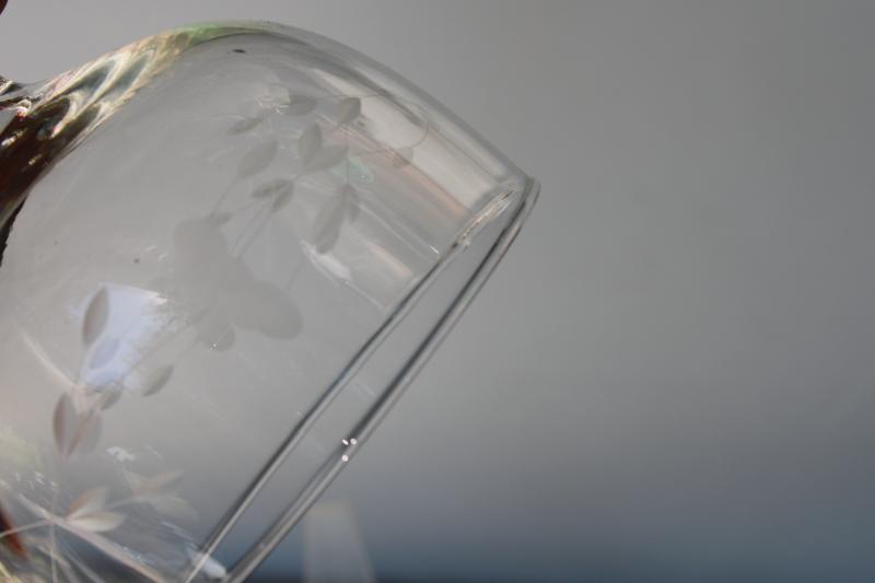 Princess House Heritage round covered butter dish, crystal clear etched ...