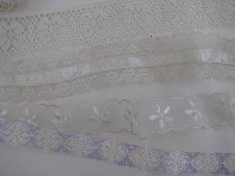 huge lot of nylon lace, ruffles, edgings, trim for lingerie sewing