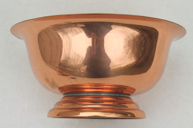 large solid copper bowl, 60s 70s vintage Revere copper bowl for fruit ...