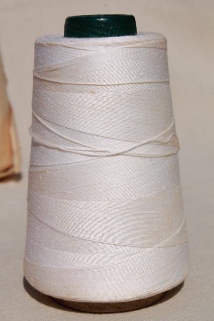 plain white cotton thread cone spools, heavy sewing cord, crochet or ...