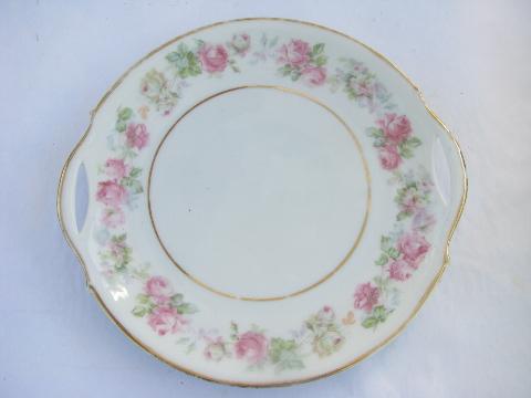 shabby pink roses, lot old antique vintage china plates assorted rose ...