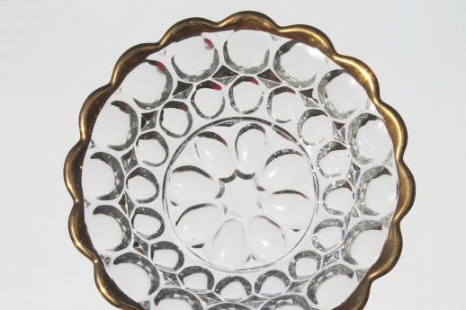 vintage Jeannette thumbprint pattern glass berry bowls or ice cream ...