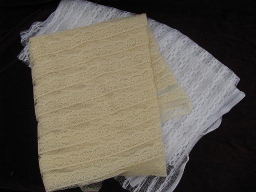 vintage sewing trim lot, edgings and lingerie lace trims, nylon ruffles