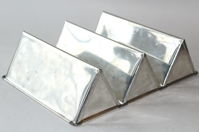 vintage triple loaf pan, triangle shape baking cake or bread pan ...