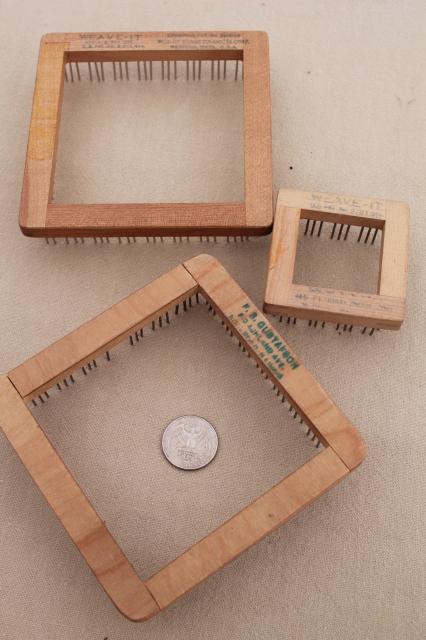 vintage wonder weave it square looms, large & small size loom for 4 & 2 ...
