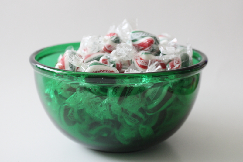 1950s vintage Anchor Hocking forest green glass mixing bowl, small ...
