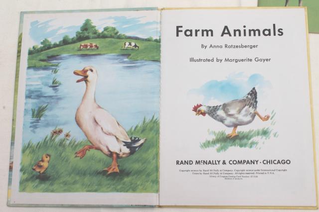 50s and 60s vintage picture books, Farm Animals, Animal Friends with ...