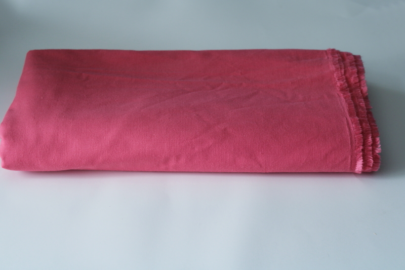 90s vintage watermelon pink solid color heavy cotton fabric 58 inches wide