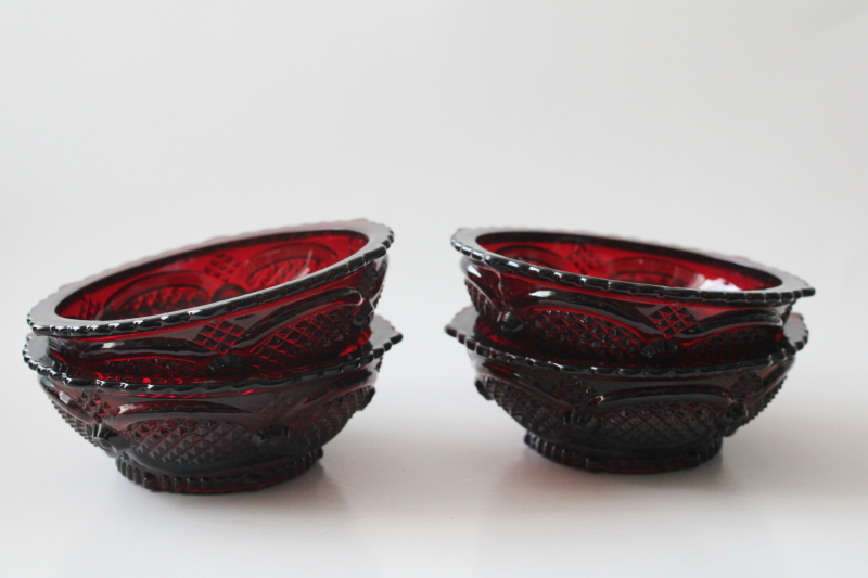 Avon Cape Cod vintage ruby red glass small trinket dish sized dessert ...