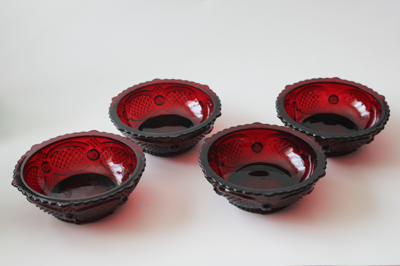 Avon Cape Cod vintage ruby red glass small trinket dish sized dessert ...