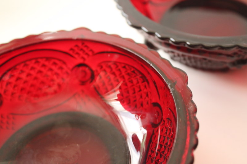 Avon Cape Cod vintage ruby red glass small trinket dish sized dessert ...
