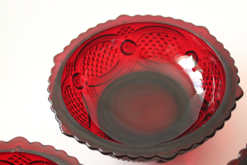 Avon Cape Cod vintage ruby red glass small trinket dish sized dessert ...