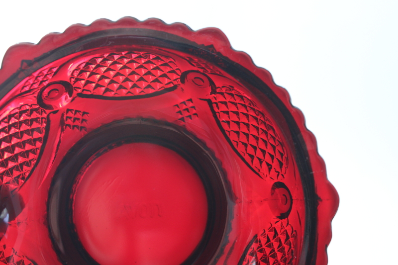 Avon Cape Cod vintage ruby red glass small trinket dish sized dessert ...