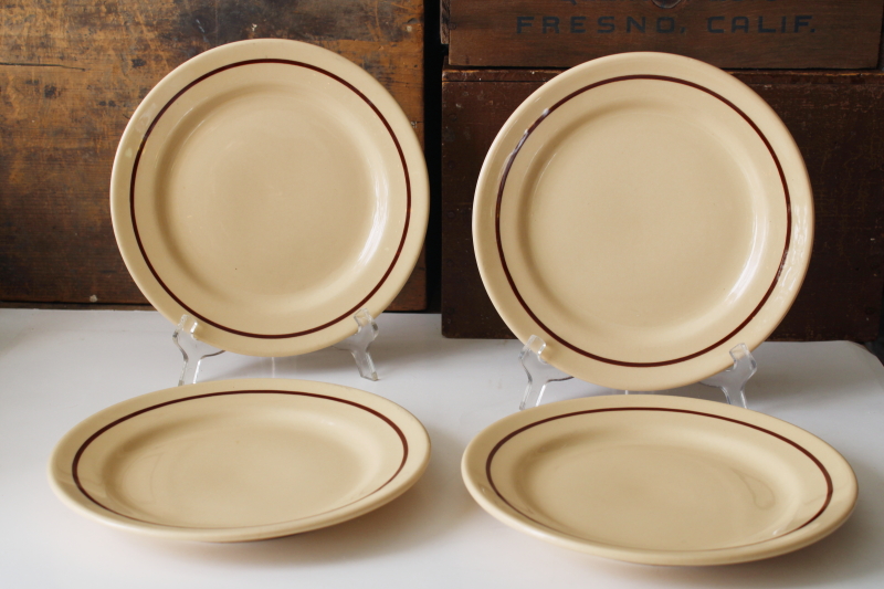 Buffalo china Cafe tan latte color ironstone dinner plates, vintage ...