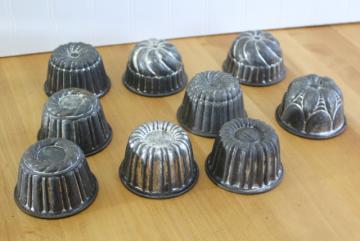 antique stoneware pottery pudding food mold, vintage turks head pan