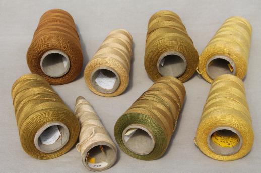 antique yellow golds shades of gold primitive grubby old spools of ...