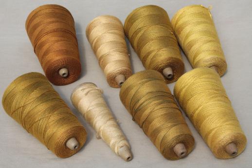 antique yellow golds shades of gold primitive grubby old spools of ...