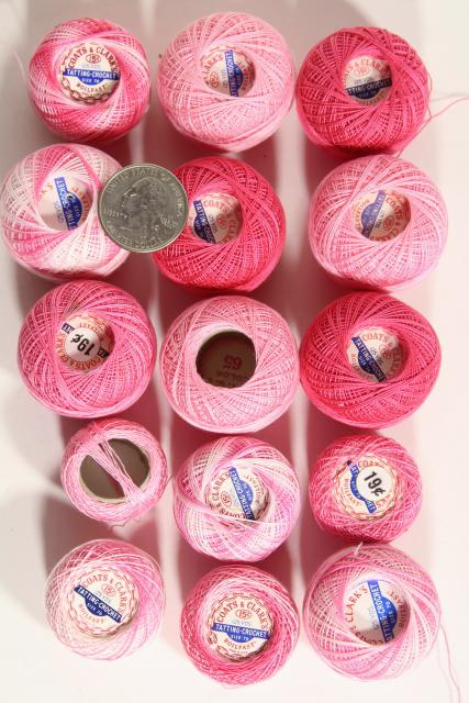 fine crochet cotton thread for lacemaking or lace edgings, tiny vintage ...