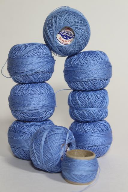 fine crochet cotton thread for lacemaking or lace edgings, tiny vintage ...