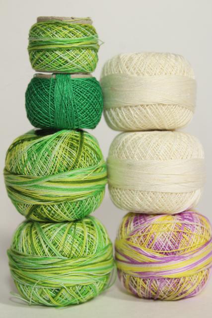 fine crochet cotton thread for lacemaking or lace edgings, tiny vintage ...