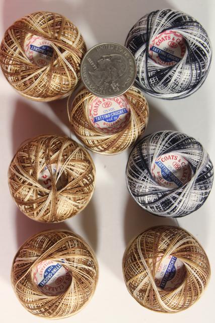 fine crochet cotton thread for lacemaking or lace edgings, tiny vintage ...