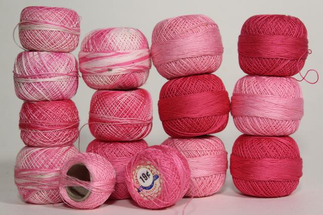 fine crochet cotton thread for lacemaking or lace edgings, tiny vintage ...