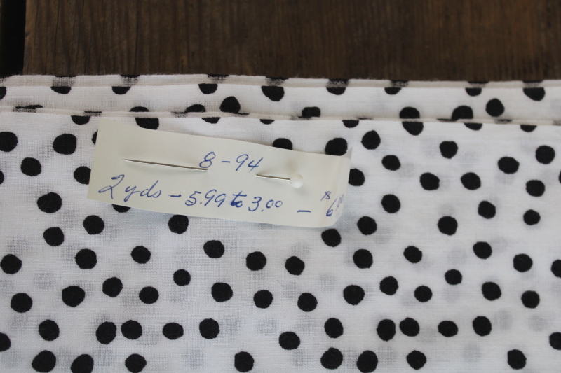 quilting weight fabric lot, black white prints, stripes polka dots 90s vintage mod style