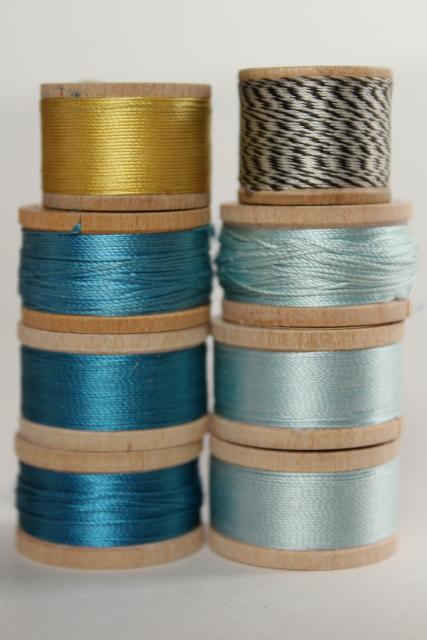 rainbow jewel colors antique vintage pure silk buttonhole twist ...