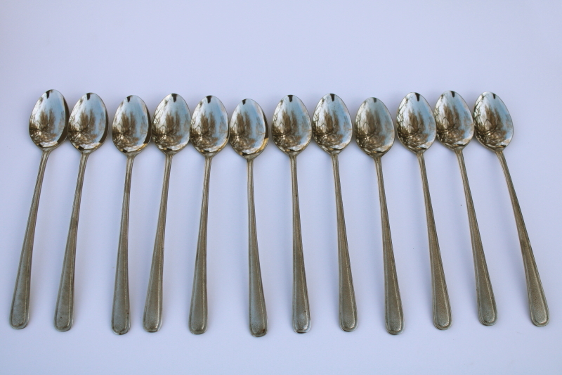 set of 12 long handled iced tea spoons, Brandware Japan stainless steel ...