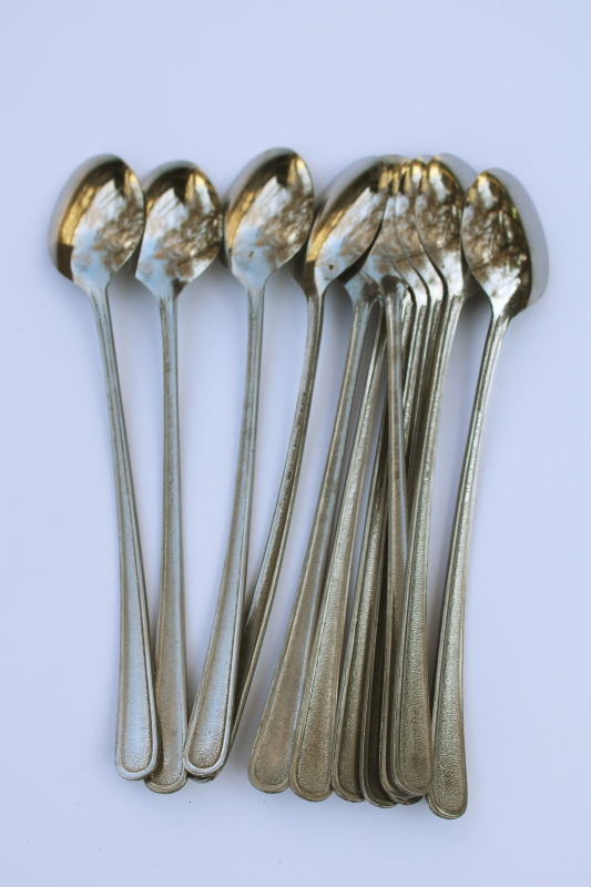 set of 12 long handled iced tea spoons, Brandware Japan stainless steel ...