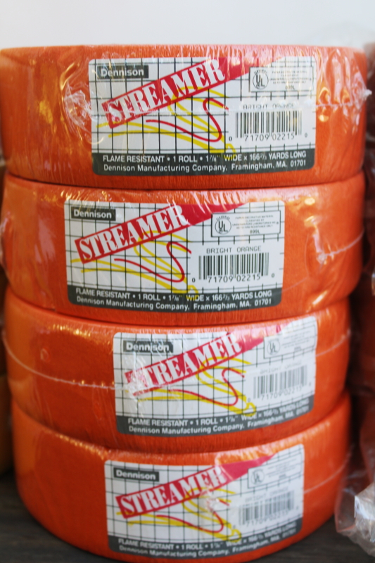 vintage Dennison crepe paper streamers lot, retro Halloween party ...