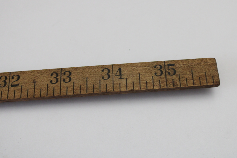 vintage Lufkin rule folding ruler, antique wood measure tool, 36 long ...
