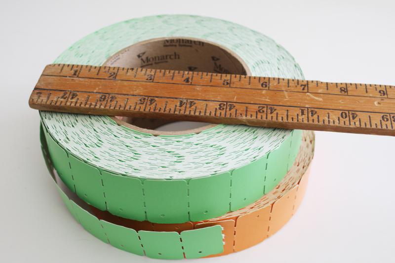 vintage paper ephemera, orange & green plain paper ticket rolls ...