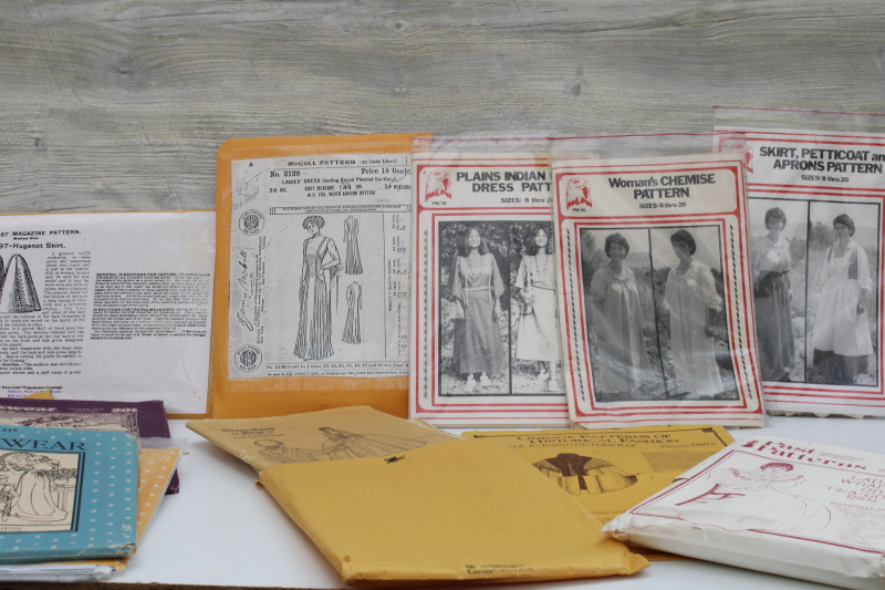 vintage sewing pattern lot historical fashions for reenactors costumes ...